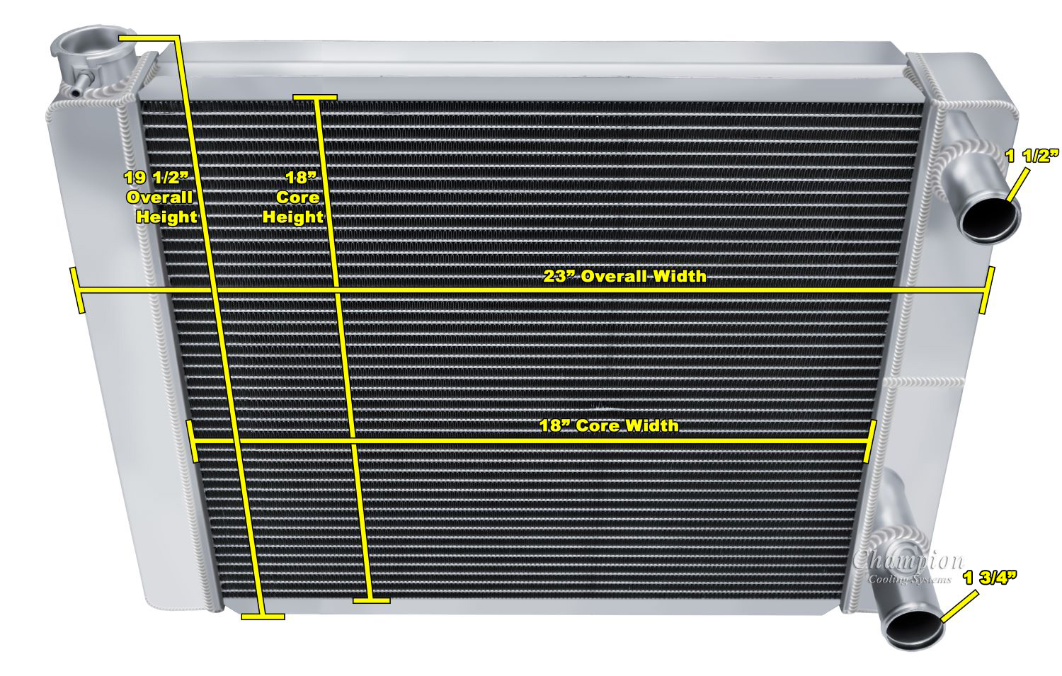 Universal-3-Row-Dual-Pass-Cross-Flow-18in-Core-Radiator