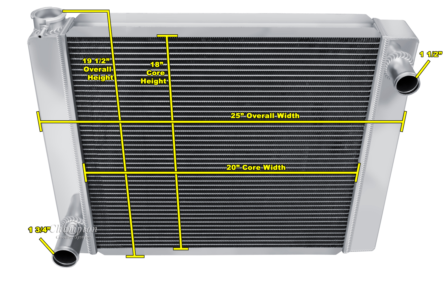 Universal-3-Row-Cross-Flow-20in-Core-Ford-Configuration-Radiator